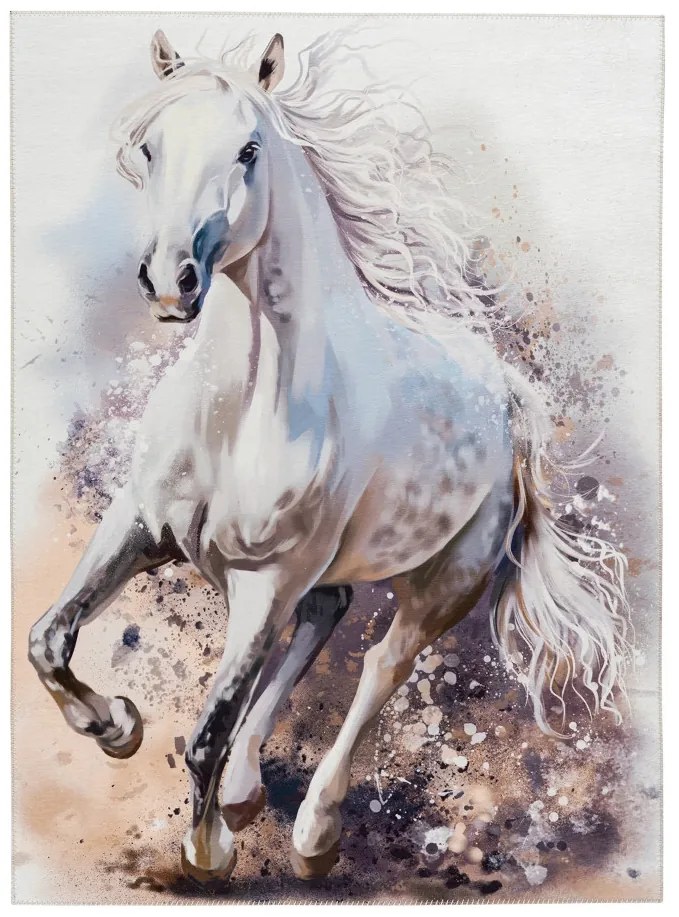 Obsession, Dětský kusový koberec Torino kids 235 WHITE HORSE, 120x170, bílá, dětský pokoj Biano.cz