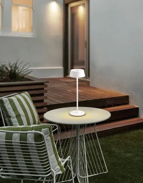 Venkovní stolní LED lampa Gilberto bílá