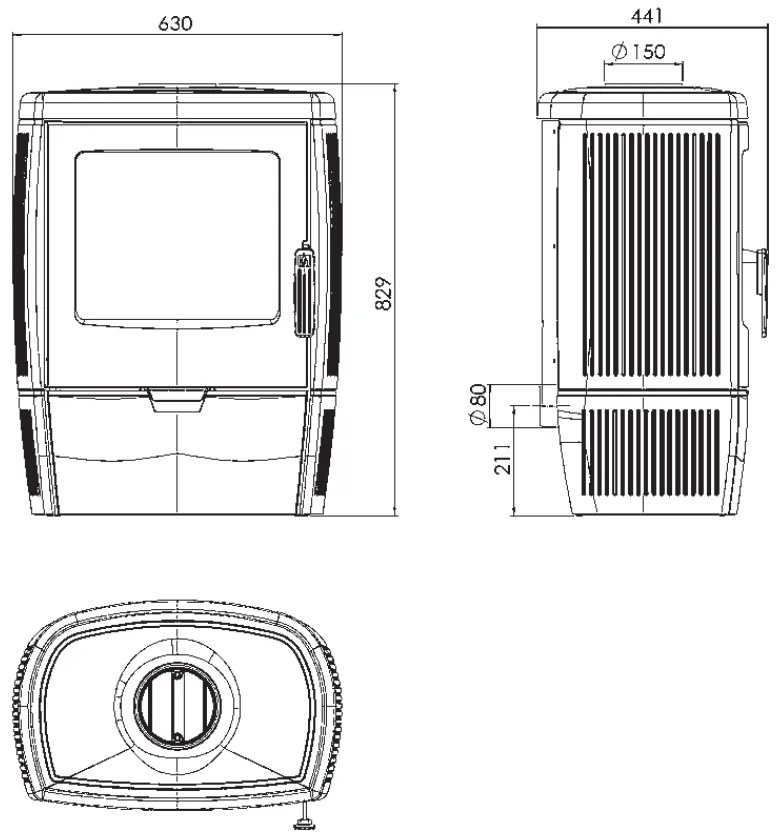 PLAMEN Litinová krbová kamna ALBERTO - černá