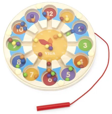 Dřevěné magnetické bludiště Viga 44560 Hodiny