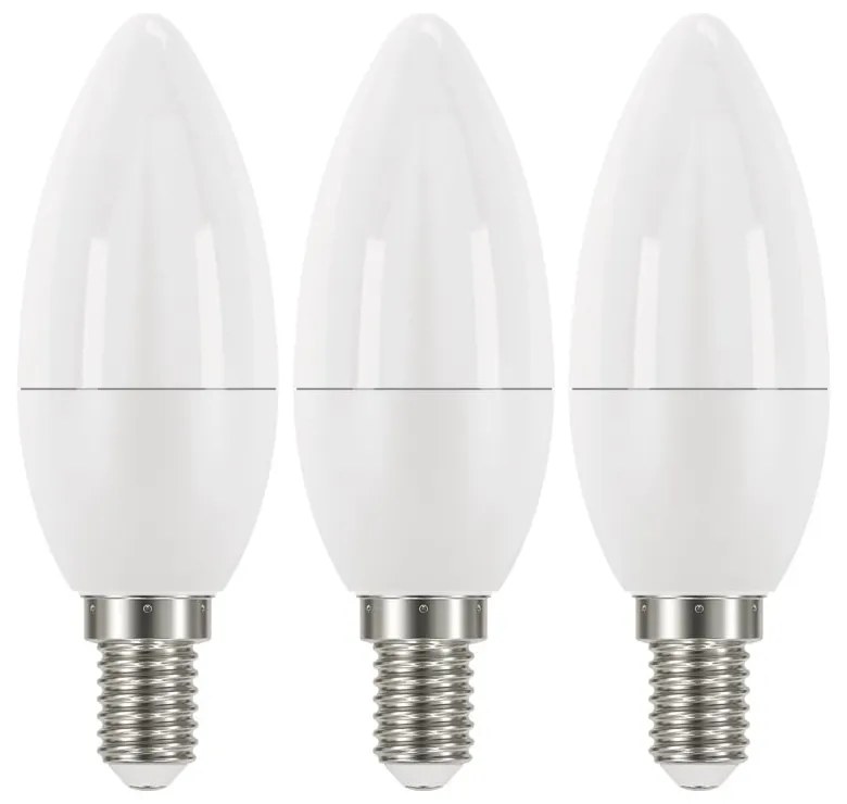 Sada 3 LED žárovek EMOS Classic Candle Warm White, 6W E14
