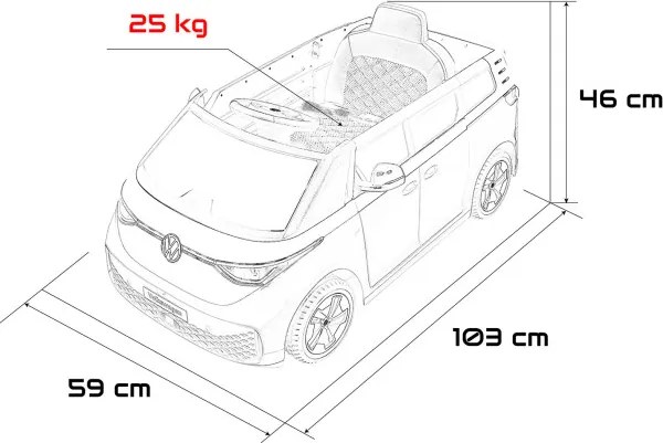 Elektrické autíčko Volkswagen ID BUZZ žluté