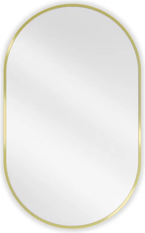 Mexen Loft, oválné koupelnové zrcadlo 90 x 55 cm, barva rámu zlatá lesklá, 9851-090-055-000-50