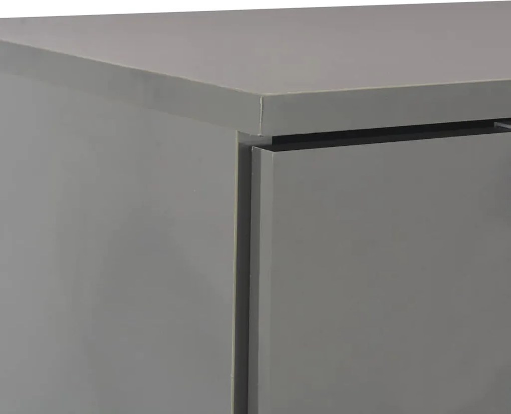Příborník šedý s vysokým leskem 107x35x80,5 cm 283720