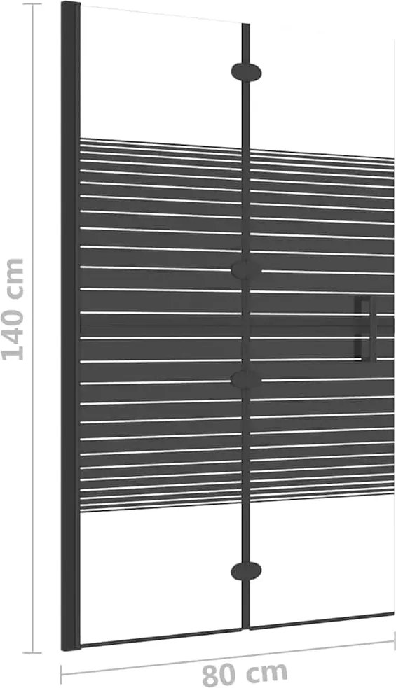 Skládací sprchový kout ESG 80 x 140 cm černý 150740