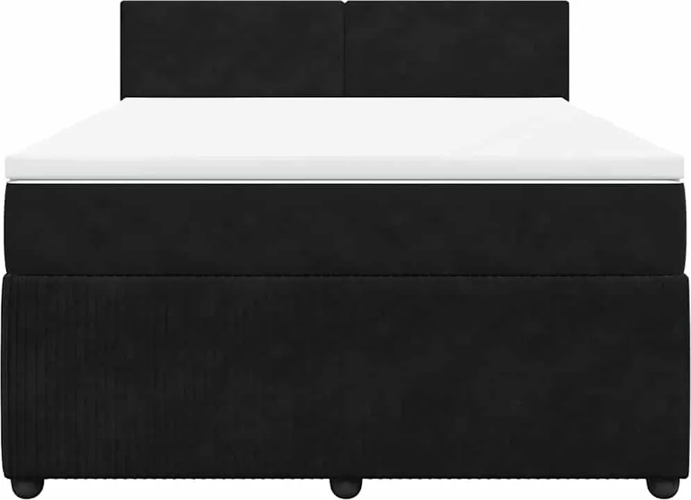 Box spring postel s matrací černá 160x200 cm samet 3290078