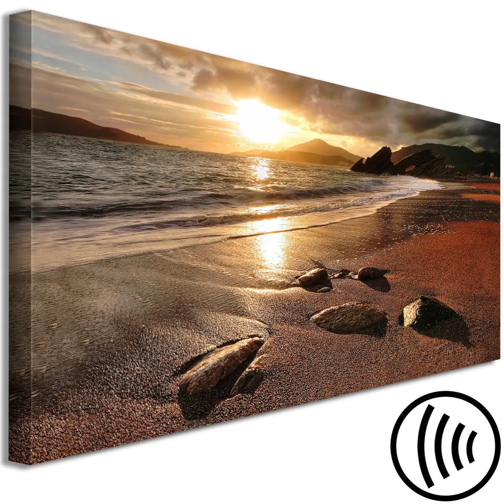 Obraz Pláž v Rafailovici (1-dílný) úzký - západ slunce na pláži