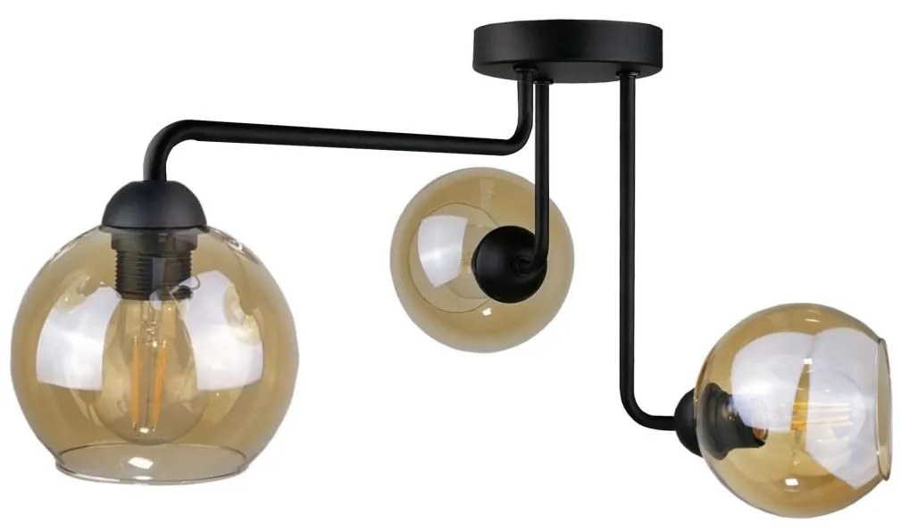 Keter Lighting Přisazený lustr MONDE BLACK 3xE27/60W/230V KE0013