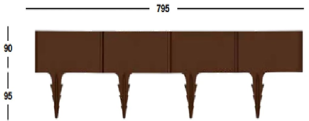 ARTPLAST BR01MA Umělý obrubník - plůtek BORDURE 795x185mm - hnědá