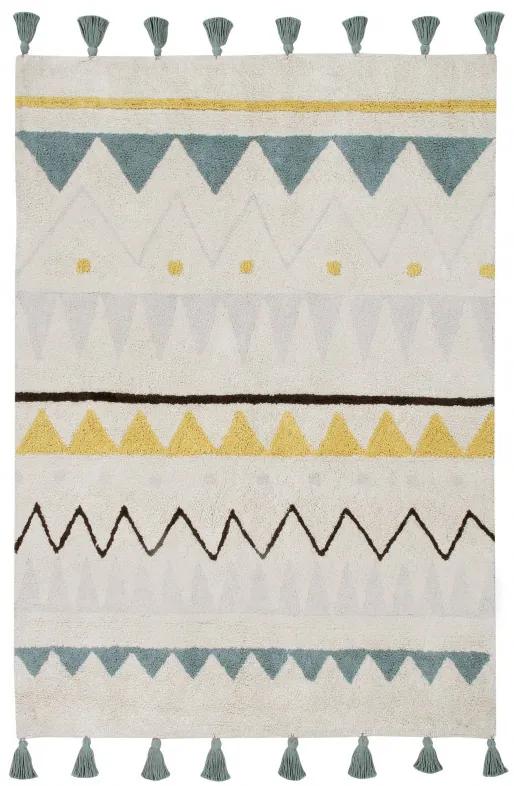 Hans Home | Přírodní koberec, ručně tkaný Azteca Natural-Vintage Blue - 120x160