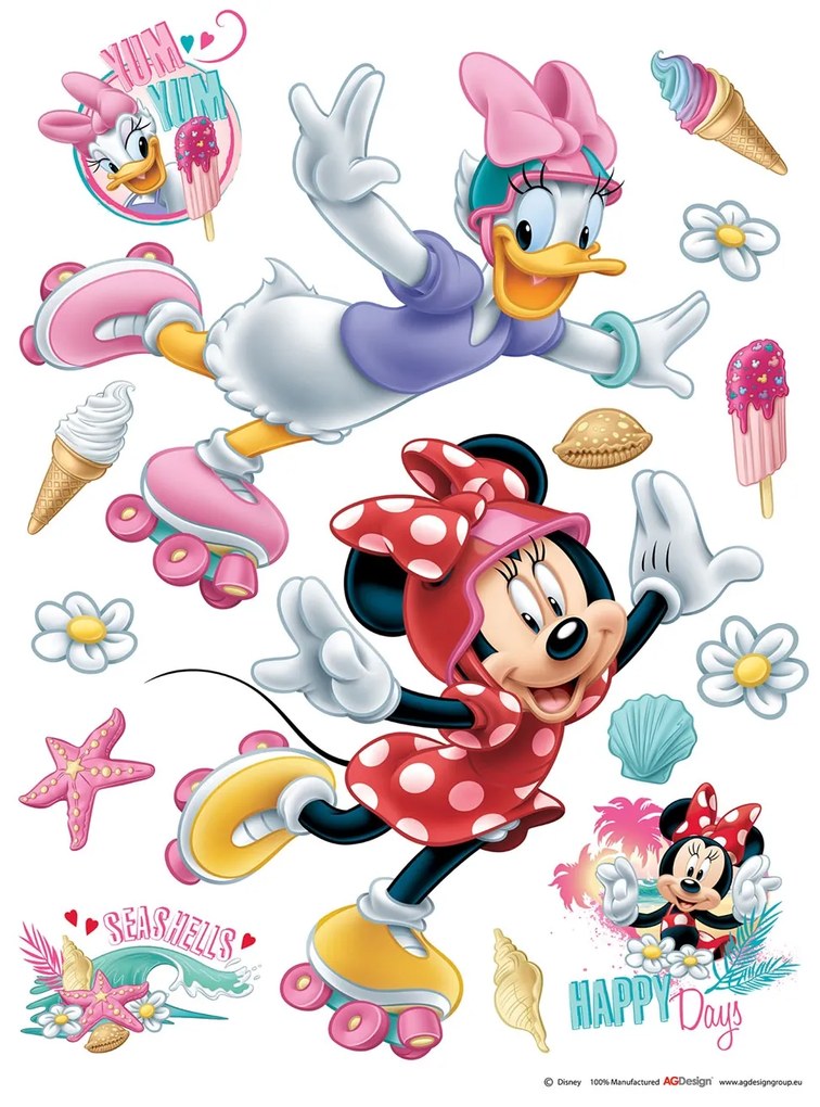 Samolepka na zeď DK 1724, Disney Minnie a Poni, AG Design