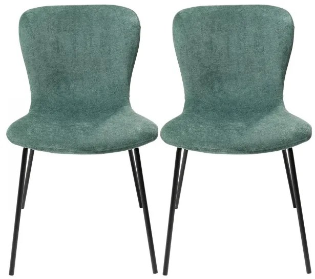 KARE DESIGN Zelená čalouněná jídelní židle Frida / set 2 ks