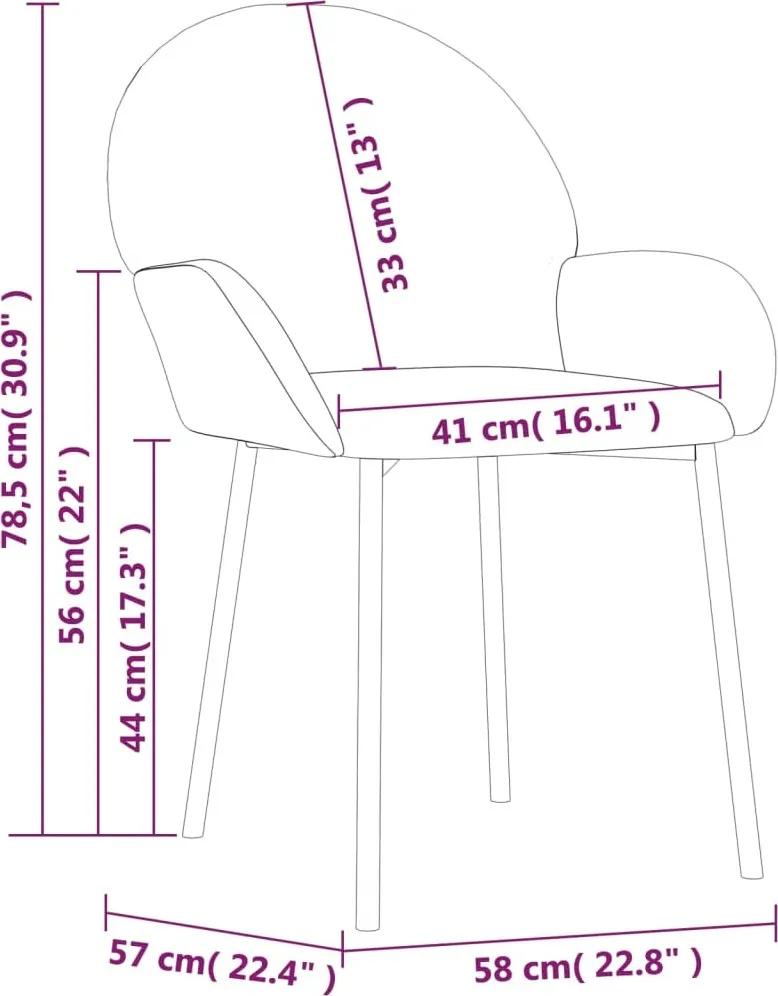 vidaXL Jídelní židle 2 ks samet [344771] Barva: Tmavě šedá
