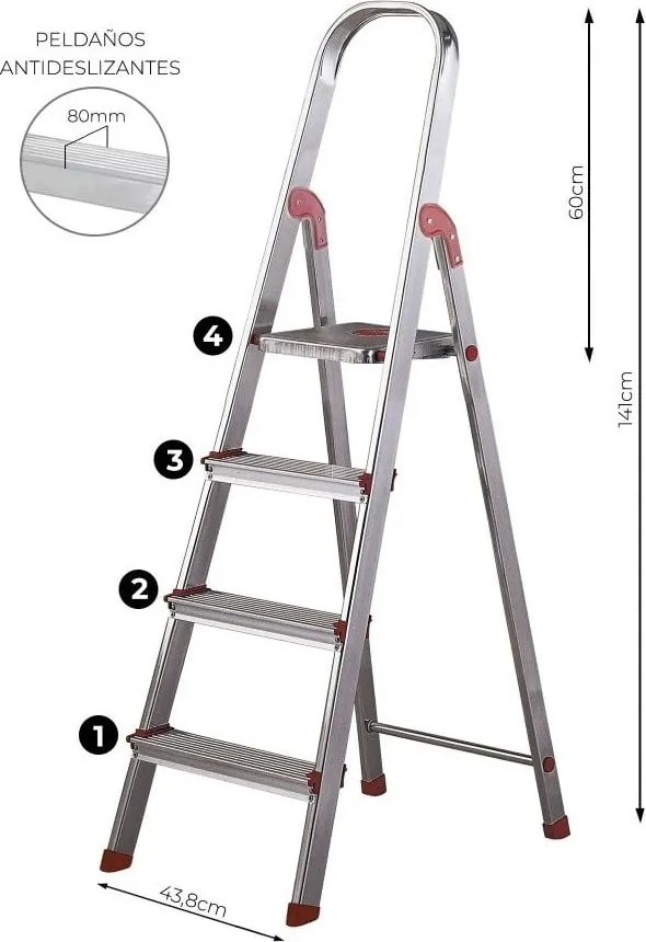 Kovové schůdky 141 cm Unica – Rolser