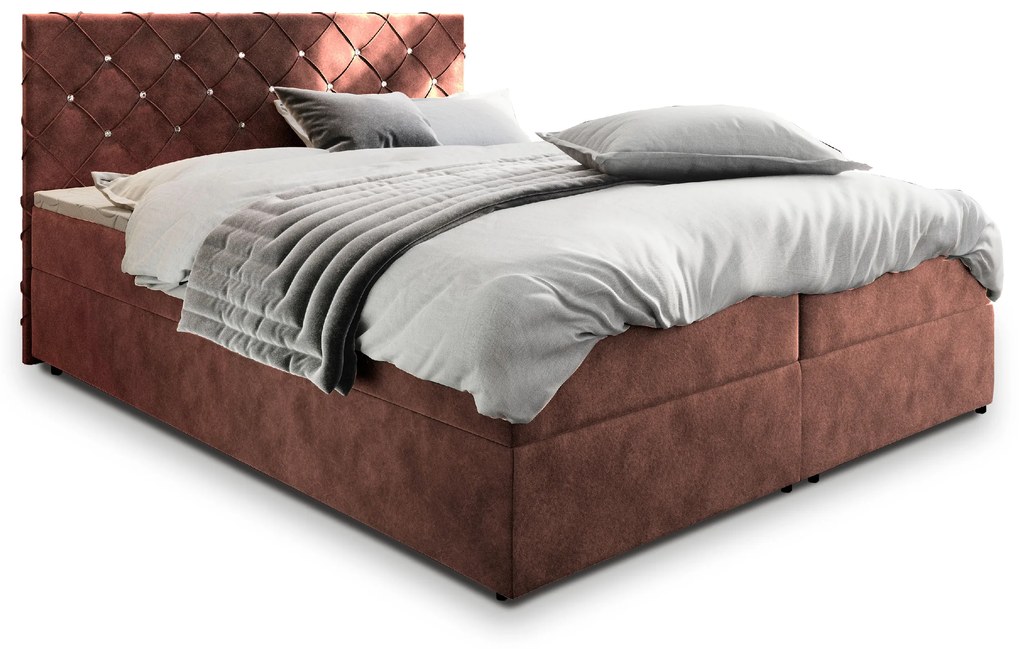 MSL Kontinentální čalouněná postel RIVOL (140 x 200 cm) Barva látky: MAGIC VELVET 2217