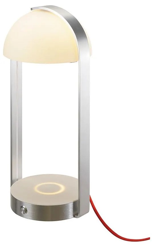 BIG WHITE BRENDA, stolní lampa, LED, 3000K, bílá/stříbrná, WL USB, 5,4 W 146111