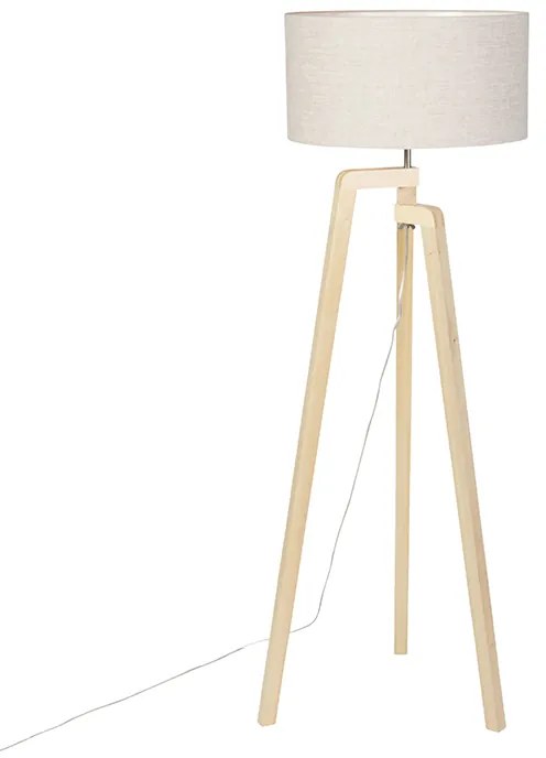Stojací lampa stojan dřevěný s pepřovým stínítkem 50 cm - Puros