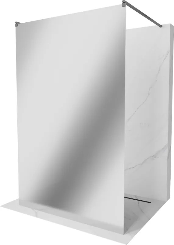 Mexen Kioto, sprchová zástěna Walk-In 120 x 200 cm, 8mm sklo vzor zrcadlo, grafitový profil, 800-120-002-95-50