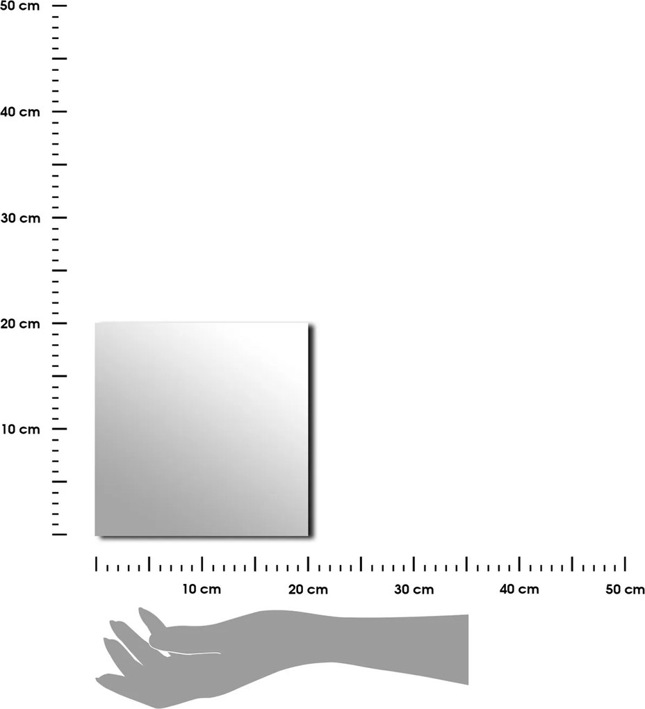 Sada 4 ks zrcadel LEVI Squar 20 cm stříbrná