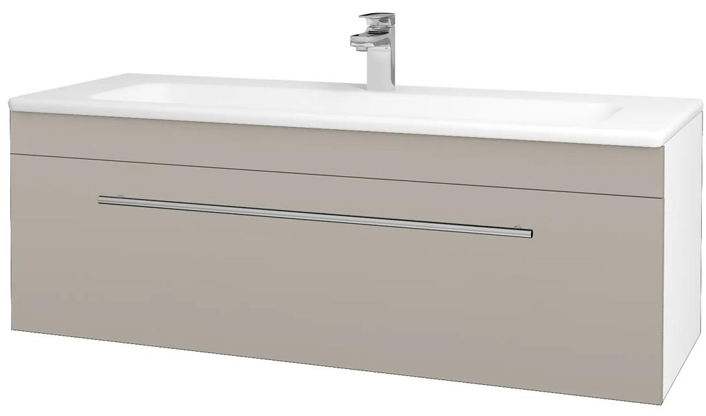 Dřevojas Koupelnová skříň ASTON SZZ 120 Varianta: N01 Bílá lesk / Úchytka T04 / D16 Beton tmavý