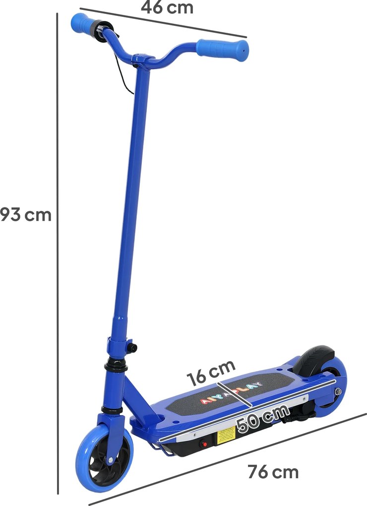 Elektrická koloběžka AIYAPLAY pro děti 6-14 let, max. 10 km/h, 80 W motor, maximální dojezd 8 km, koloběžka pro děti s LED světly a zadní brzdou, mod…