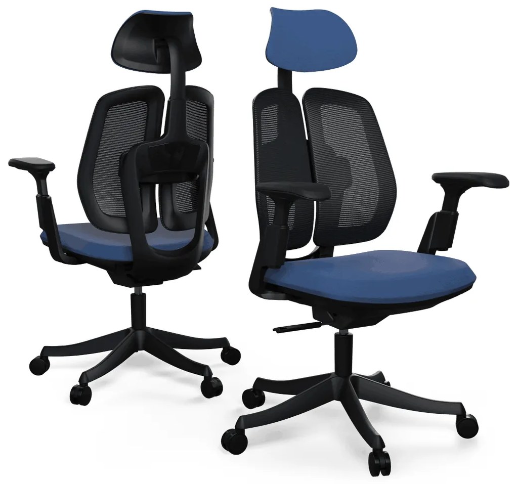 Ergonomická kancelářská židle Liftor Active, modrá (textil + síťovina)
