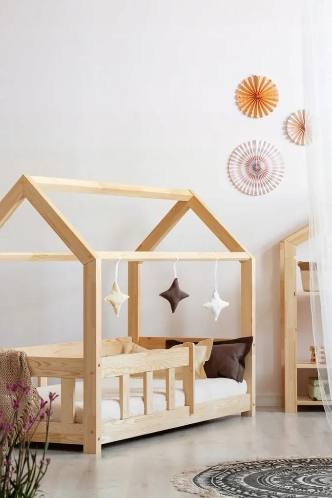 Adeko Dětská postel domeček se zábranou Mila MBP Velikost postele: 160x70 cm Barva: dekor přírodní dřevo přírodní
