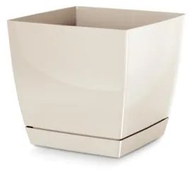 PROSPERPLAST Květináč - COUBI SQUARE P Průměr: 24 cm, Barva: grafit