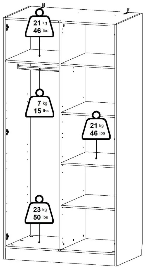 Šatní skříň v dekoru dubu v přírodní barvě 99x200x62 cm Billund – Tvilum