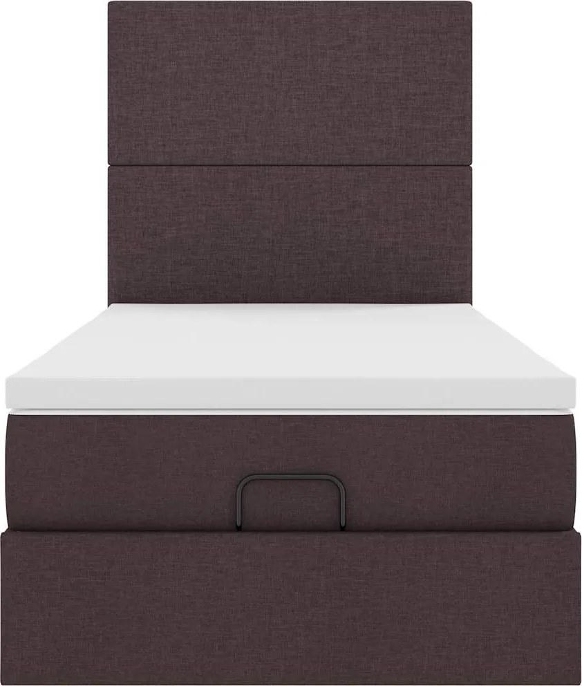 Osmanský rám postele s matrací tmavě šedá 90x190cm textil 3313039