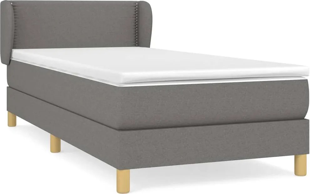 Box spring postel s matrací tmavě šedá 100 x 200 cm textil 3126702