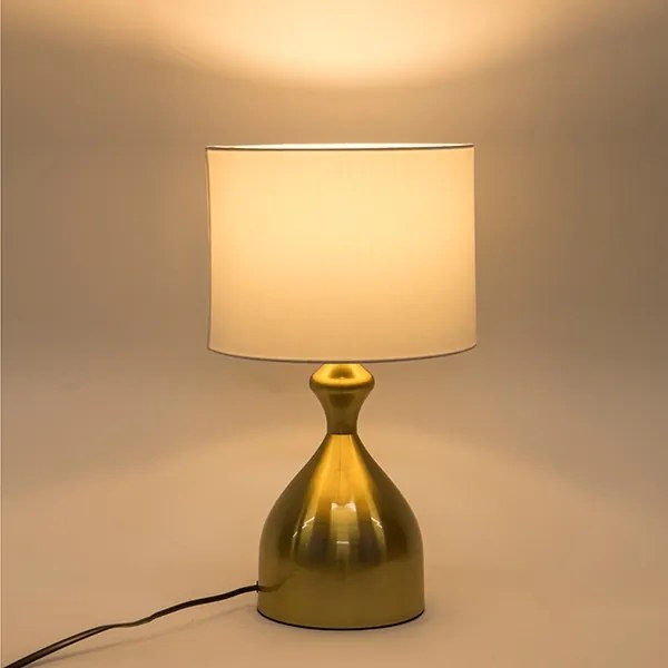 Stolní lampa 1xE27/40W/230V bílá/zlatá