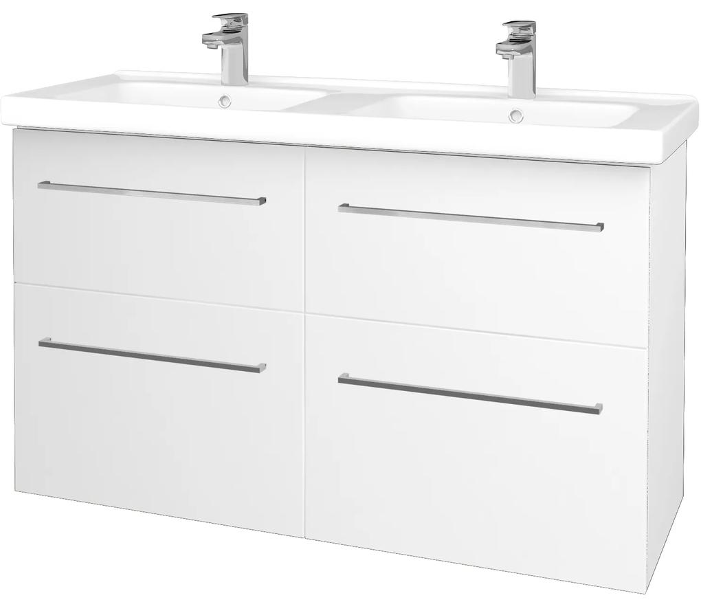 Dřevojas Koupelnová skříň BIG INN SZZ4 125 Varianta: M01 Bílá mat / Úchytka T01 / M01 Bílá mat