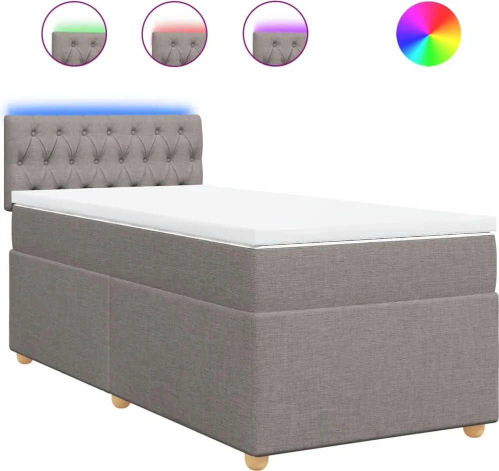 Box spring postel s matrací taupe 90x200 cm textil 3288874