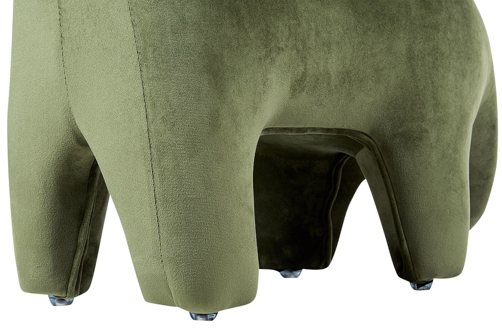 Sametová stolička ve tvaru zvířete zelená BRONTOSAUR Beliani