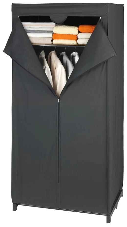 Černá látková šatní skříň 75x160 cm Deep - Wenko