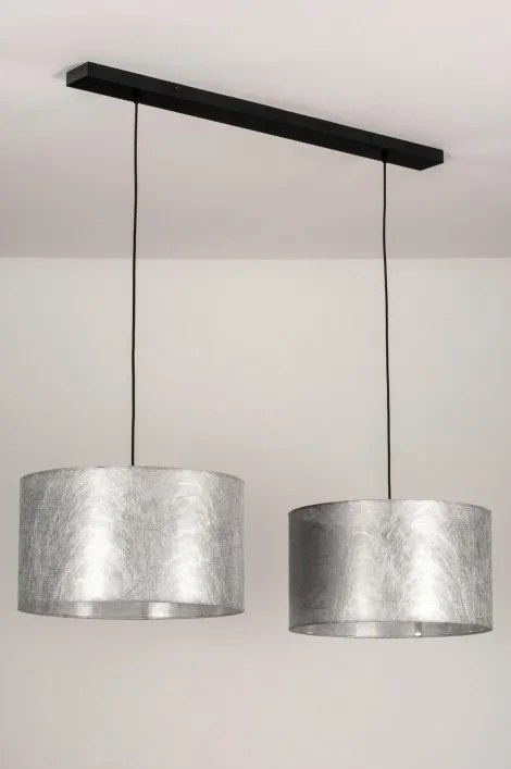 Závěsné designové svítidlo nad jídelní stůl Duo Silver and Black Unima