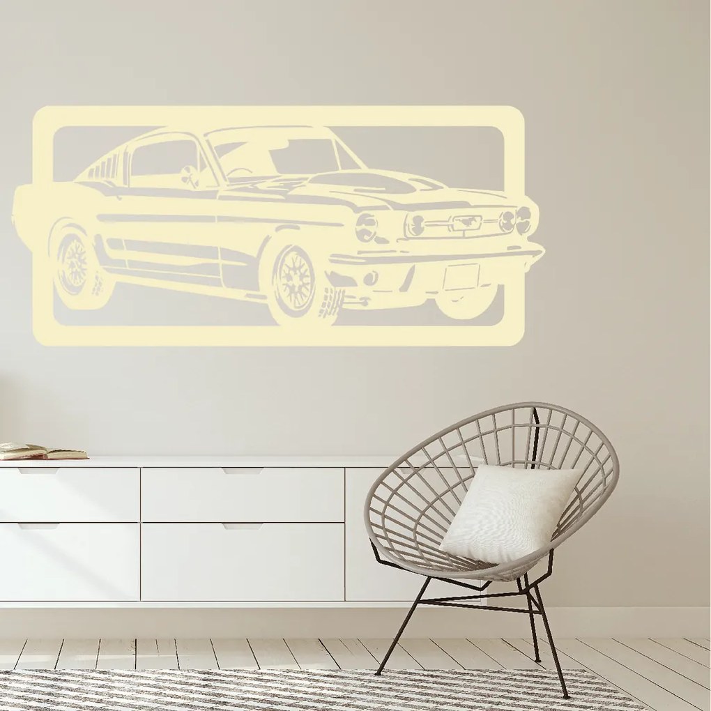 Živá Zeď Samolepka na zeď Ford Mustang Barva: černá