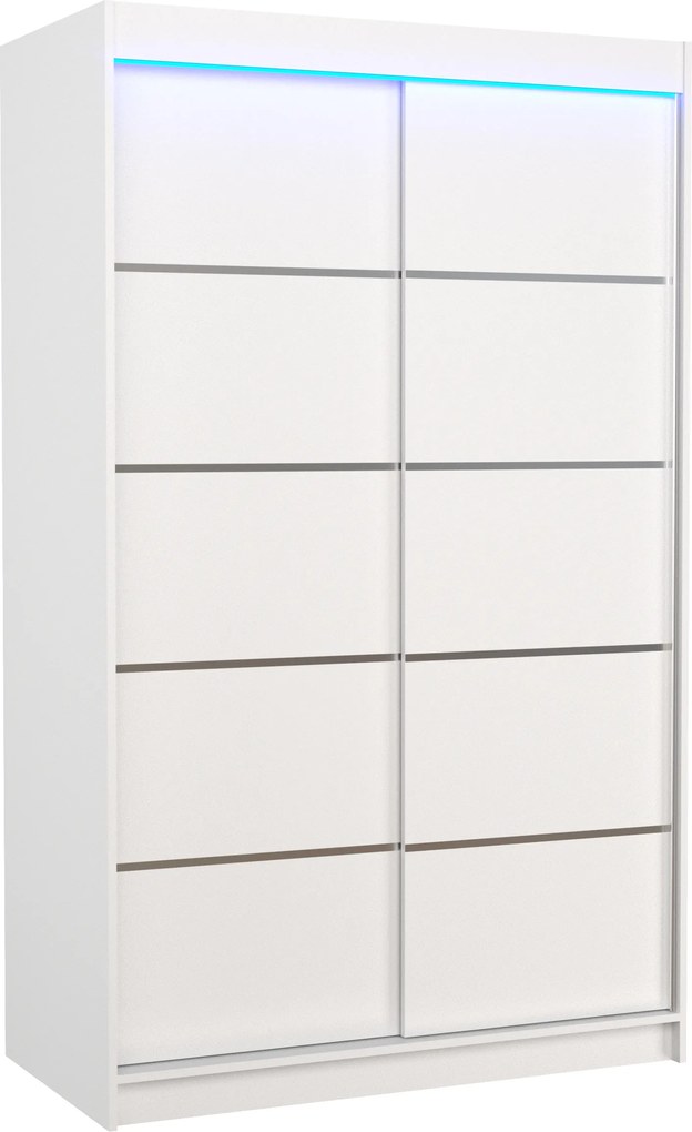 ADRK Furniture Posuvná skříň s LED osvětlením BENISSO 120 SW-BEN-W-120+L-V068