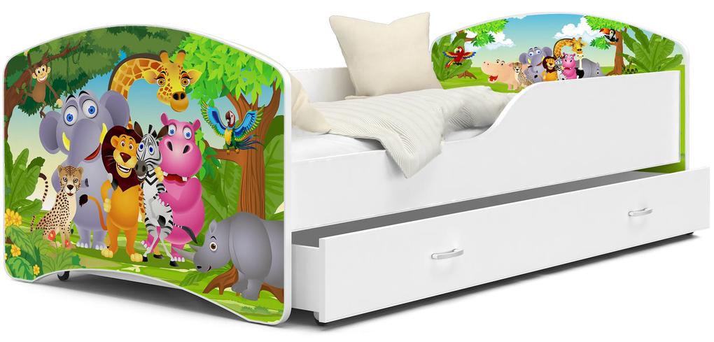 Dětská postel s obrázkem IVAN 180 x 80 cm - MADAGASKAR