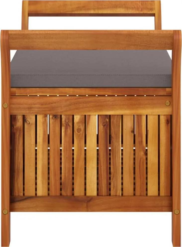 vidaXL Zahradní úložná lavice s poduškou 91 cm masivní akáciové dřevo [319716] Barva: Bílá