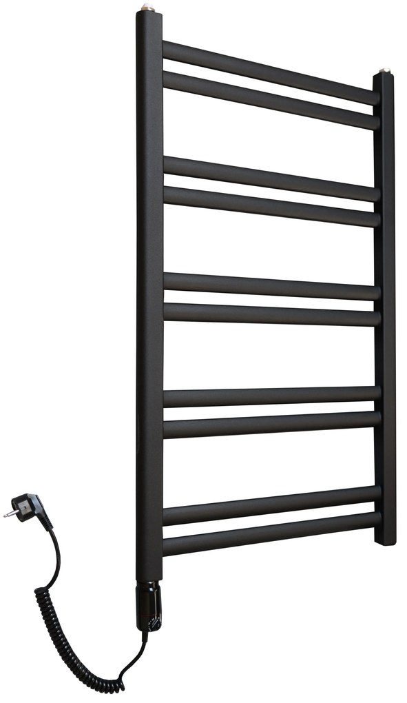 Regnis Retro, topné těleso 440x900mm se středovým připojením 50mm, 436W, černá matná, RETRO90/40/D5/BLACK