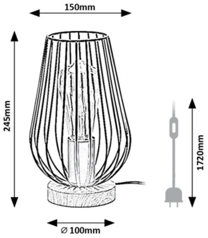 Rabalux 6915 - Stolní lampa GREMIO 1xE27/40W/230V černá