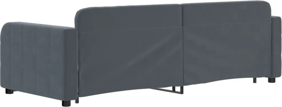 Válenda s přistýlkou tmavě šedá 80 x 200 cm samet 3196923