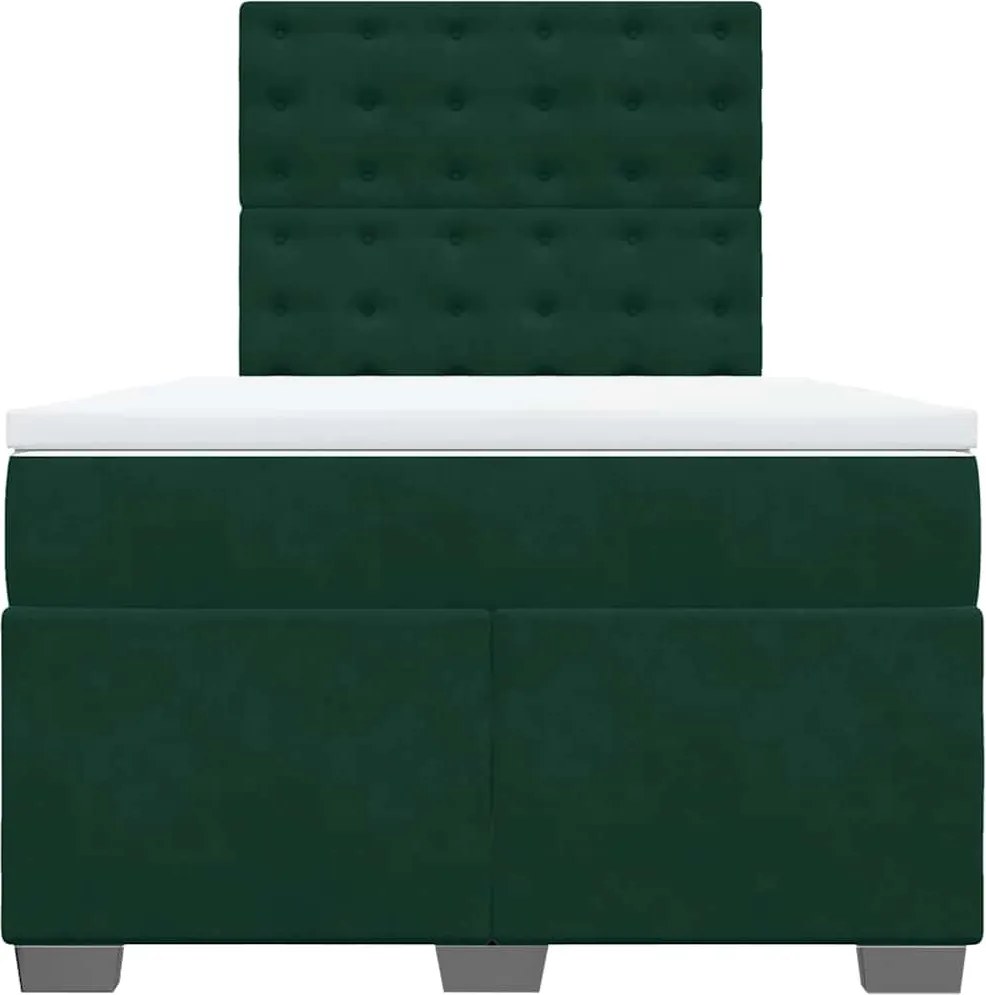 Box spring postel s matrací tmavě zelená 120x190 cm samet 3293173