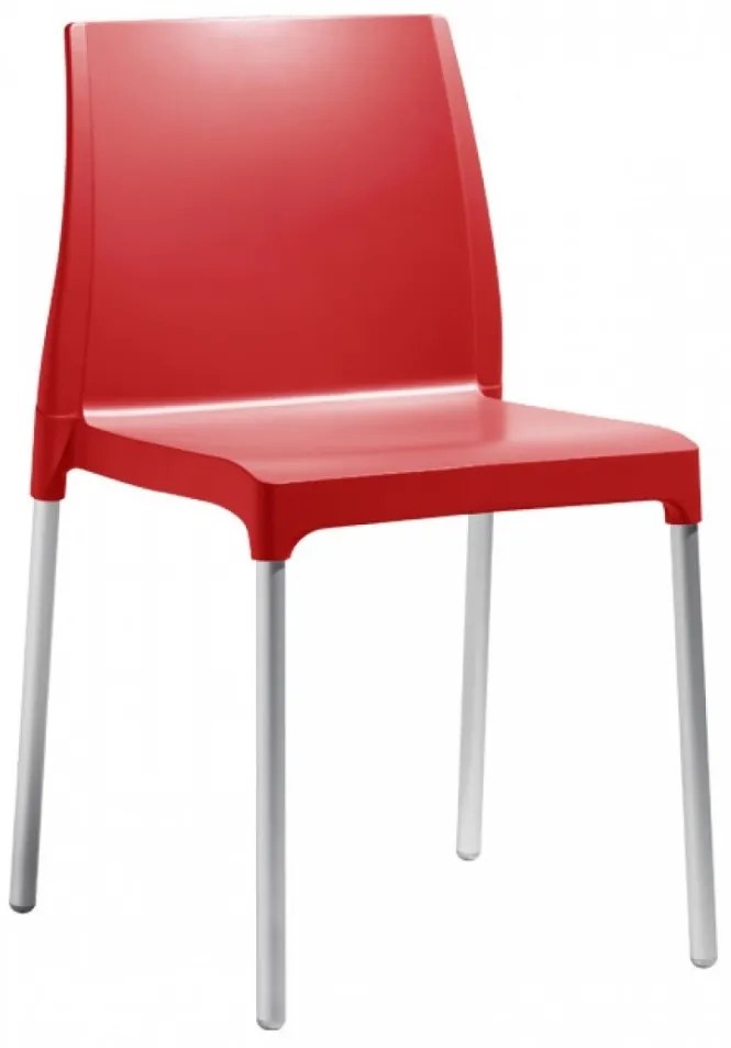 SCAB - Židle CHLOÉ MON AMOUR - červená/hliník