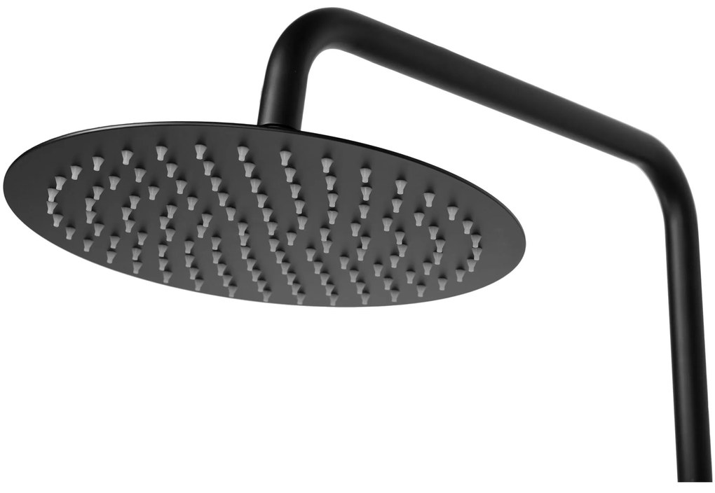 Rea Vincent, sprchový set s termostatickou baterií a dešťovou hlavicí 25cm, černá m atná, REA-P6600