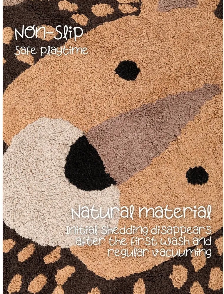 Oranžový/hnědý pratelný/ručně tkaný bavlněný dětský koberec 120x125 cm Snuggle Roary – Hanse Home