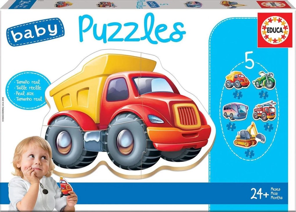 Puzzle educa baby puzzle vozidla 5v1 (3-5 dílků)