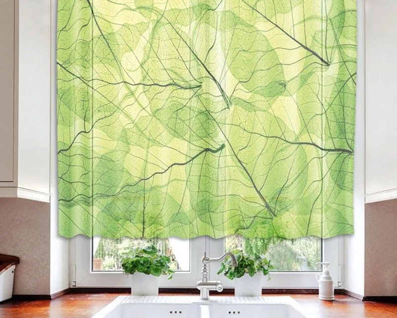 Foto záclona Zelené listy, 140x120cm